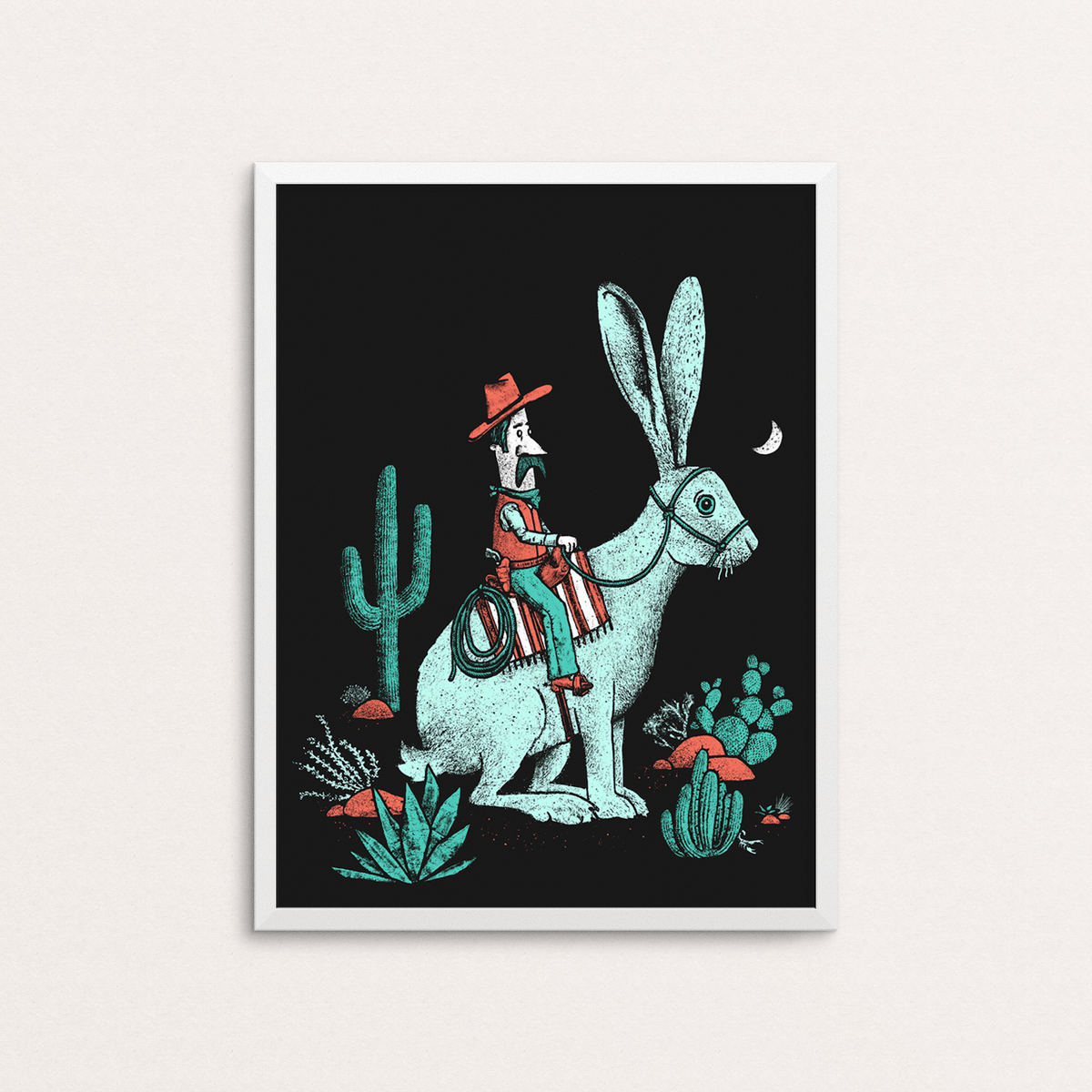 Rabbit cowboy art print | Factory 43