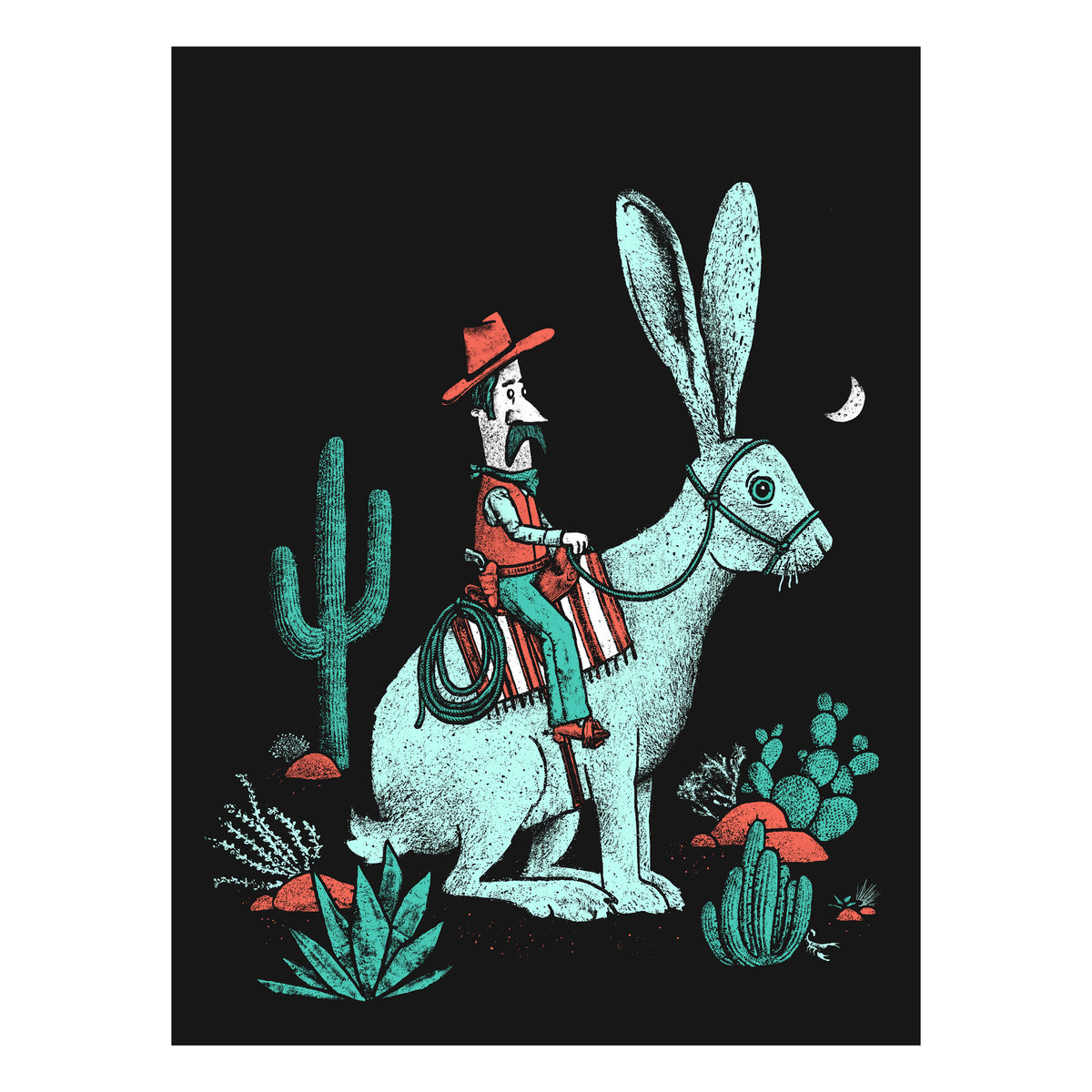 Rabbit cowboy art print | Factory 43